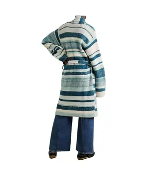 THE ELDER STATESMAN Striped Cashmere Cardigan With Belt