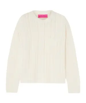 THE ELDER STATESMAN Ribbed Cashmere And Cotton-blend Sweater - White