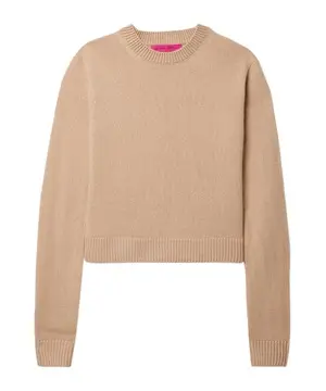 THE ELDER STATESMAN Cashmere Cropped Sweater - Nude