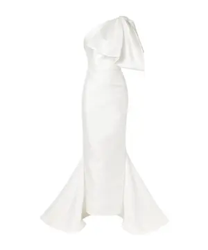 Solace Priya One-shoulder Gathered Satin-twill Gown - No
