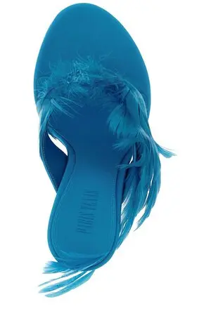 Paris Texas Lidia Feather Thong Mules