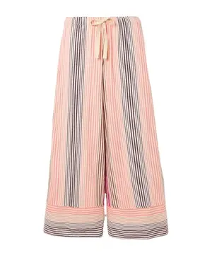 LEMLEM Handwoven Striped Wide-leg Trousers - Nude