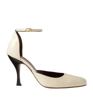 NEOUS Round-toe Suede High Heels - Nude