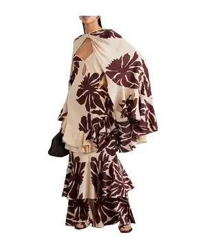 Johanna Ortiz Printed Silk Crepe De Chine Cape - No