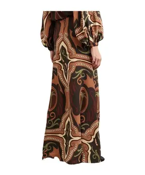 Johanna Ortiz Printed Silk-crepe De Chine Maxi Skirt