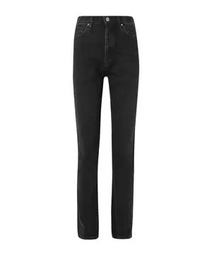 GOLDSIGN High-waisted Slim-leg Jeans - Black