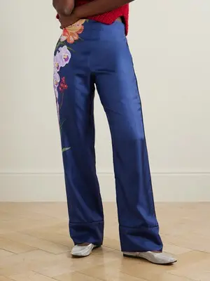 Borgo De Nor High-waisted Silk Wide-leg Trousers