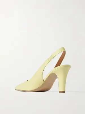 Paris Texas Leather Block Heel Slingbacks - No
