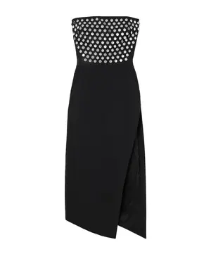 David Koma Strapless Midi Dress With Embellishments - Black