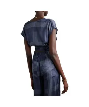 LEMLEM Smocked Printed Cropped Top