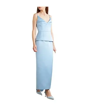 EMILIA WICKSTEAD Vero Duchess-satin Peplum Top