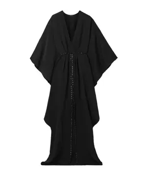 Johanna Ortiz Crystal-embellished Pleated Crepe Maxi Dress - No