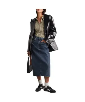 GOLDSIGN Mid-length Denim Midi Skirt
