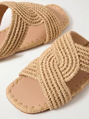 CastaÑer Handwoven Raffia Slide Sandals