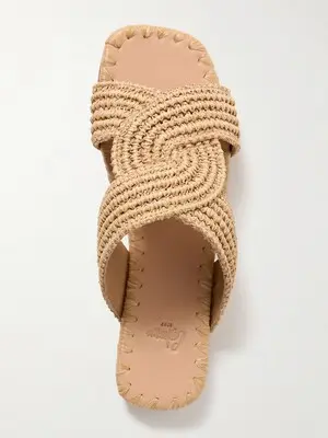 CastaÑer Handwoven Raffia Slide Sandals