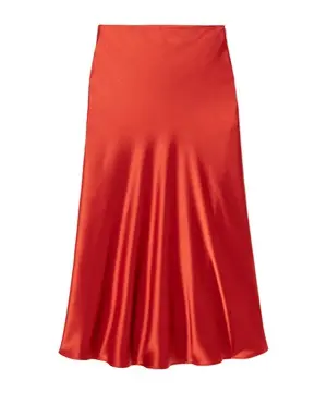 Galvan Valletta Draped Satin Midi Skirt - No