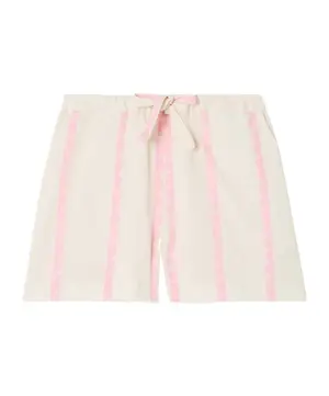 LEMLEM Striped Satin Shorts - White