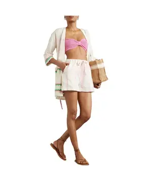 LEMLEM Striped Satin Shorts