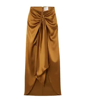 Galvan Asymmetric Satin Maxi Skirt - No
