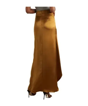Galvan Asymmetric Satin Maxi Skirt