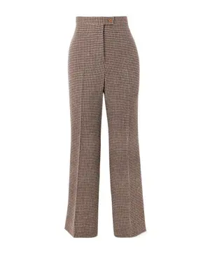 Giuliva Heritage Houndstooh Wool Wide-leg Pants - No