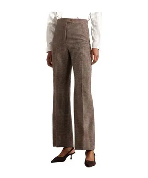 Giuliva Heritage Houndstooh Wool Wide-leg Pants
