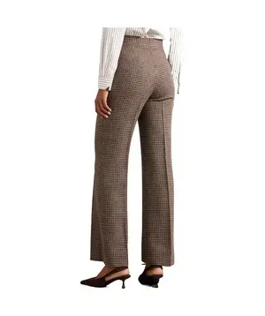 Giuliva Heritage Houndstooh Wool Wide-leg Pants