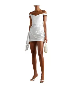 Alex Perry Off-the-shoulder Draped Mini Dress