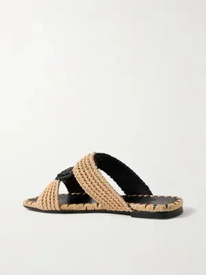 CastaÑer Square-toe Raffia Slides - No