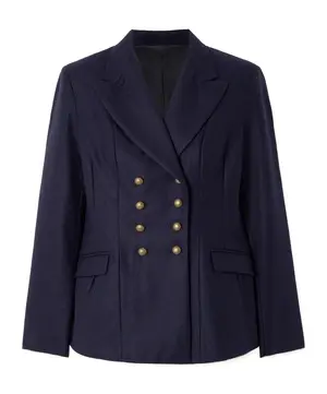 FORTELA Double-breasted Wool-felt Blazer With Peak Lapels