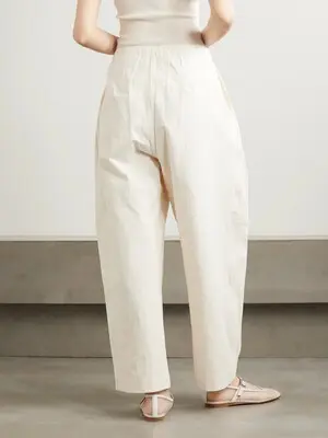 LAUREN MANOOGIAN High-waisted Wide-leg Cotton Trousers