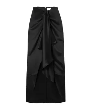 Galvan Asymmetric Satin Maxi Skirt - No