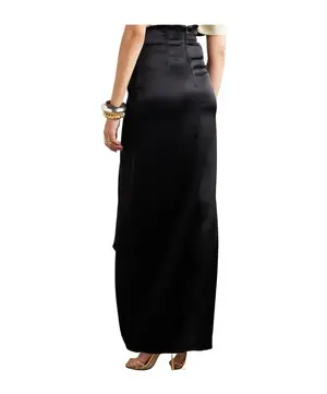 Galvan Asymmetric Satin Maxi Skirt