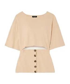 A.W.A.K.E. Mode Casual Pure Cotton T-shirt - Nude