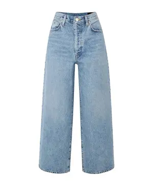 GOLDSIGN The Storey Cropped High-rise Wide-leg Jeans - No