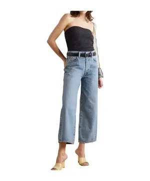 GOLDSIGN The Storey Cropped High-rise Wide-leg Jeans