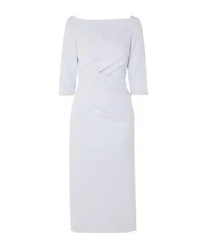 SAFIYAA LONDON Draped Crepe Midi Dress - White