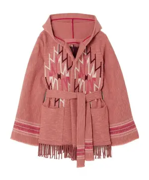 FORTELA Felipa Belted Hooded Fringed Wool-blend Jacquard Cardigan - No