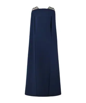SAFIYAA LONDON Dark Blue Off-the-shoulder Evening Gown - Black