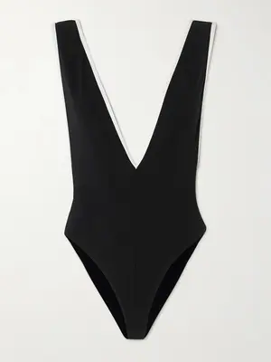 Lisa Marie Fernandez Deep V One-piece Swimsuit