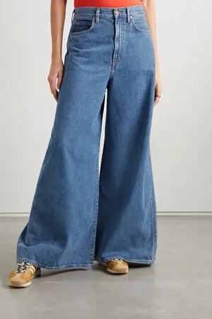 GOLDSIGN High-waisted Wide-leg Jeans