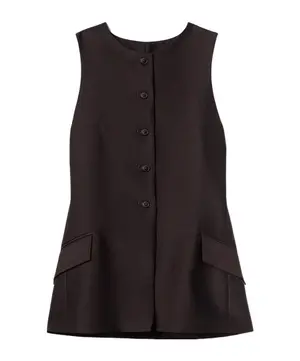 KALLMEYER Kallmeyer Sleeveless Wool-Silk Twill Vest