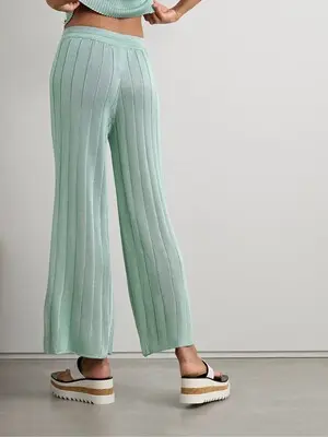Calle Del Mar Ribbed Knit Wide-leg Trousers