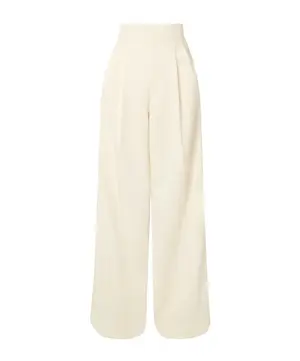 EMILIA WICKSTEAD Pleated Crepe Wide-leg Pants - White