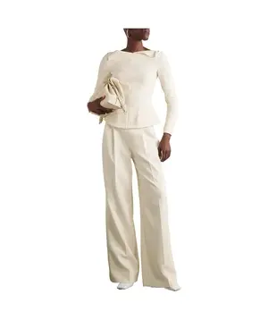 EMILIA WICKSTEAD Pleated Crepe Wide-leg Pants
