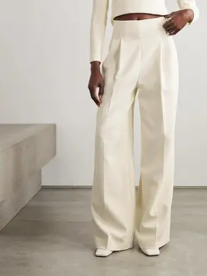 EMILIA WICKSTEAD Pleated Crepe Wide-leg Pants