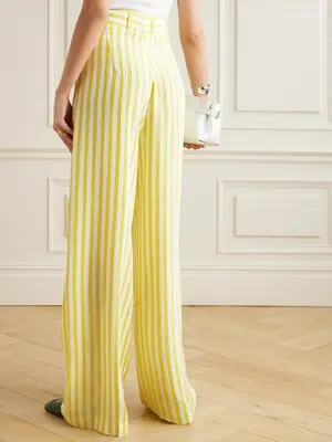 PETAR PETROV High-waisted Silk Wide-leg Trousers