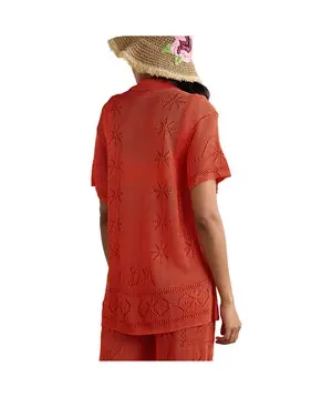 Calle Del Mar Crochet Knit Shirt