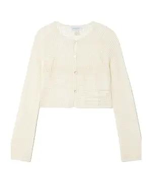 Calle Del Mar Cropped Knit Cardigan - White