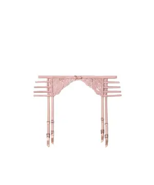 FLEUR DU MAL Rose Cutout Silk-blend Satin-trimmed Embroidered Tulle Suspender Belt - No